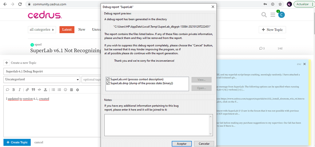 Superlab 6.1 Debug Report - SuperLab - Cedrus Community Forums